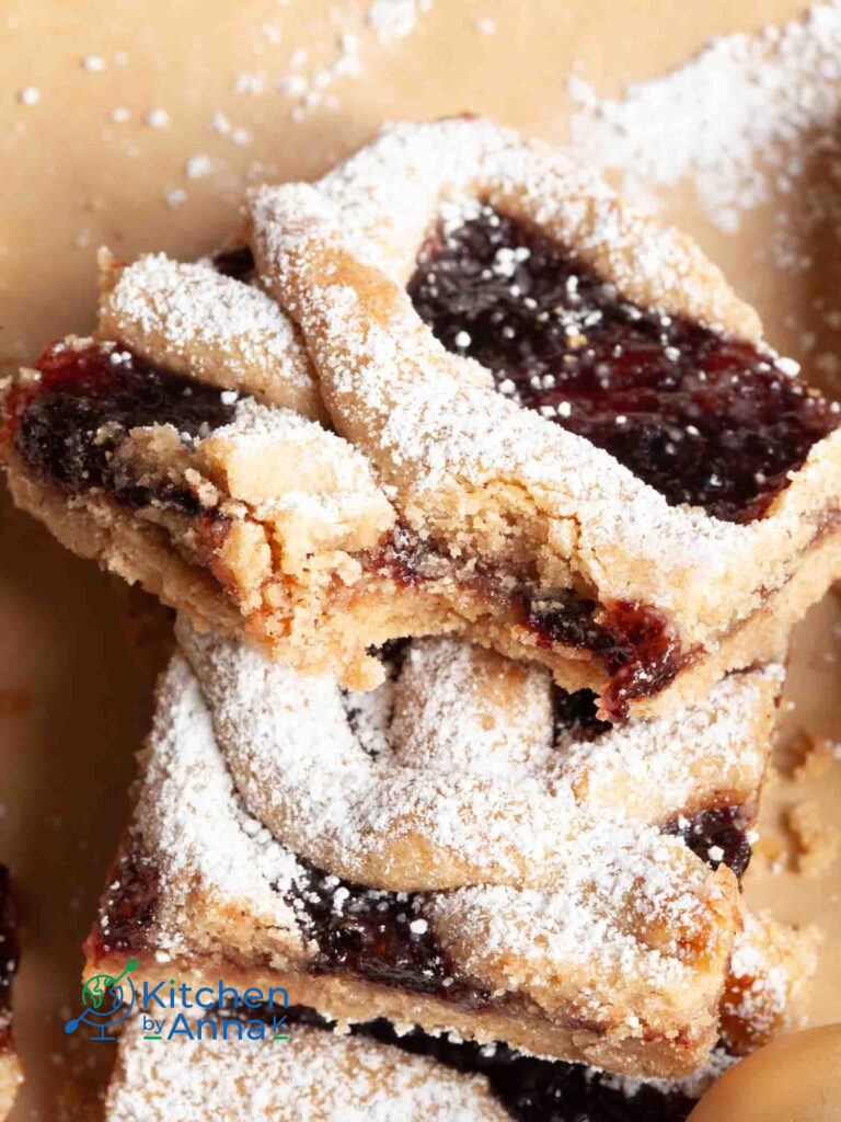 Linzer almond cookie bars - Kitchen by Anna K